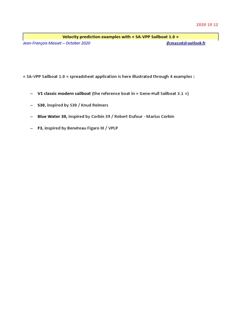 SA-VPP Sailboat 1.0 - Examples - 2020 10 12 | PDF | Windward And ...