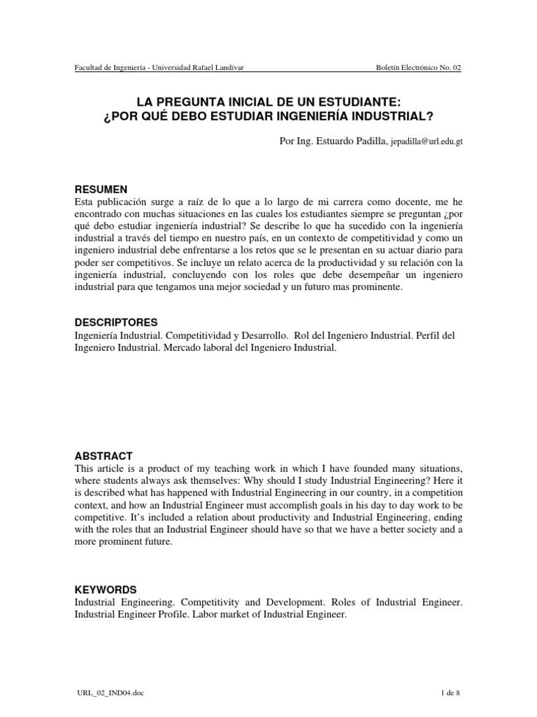 Ejemplo Modelo Del Papers - Doc - Tecnico - Paper - Ing - Industrial ...