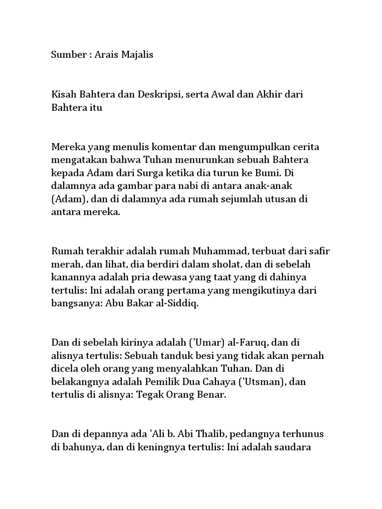 Kisah Qaidzar Bin Ismail, Nabi Ya'qub Dan Tabut Nabi Musa | PDF