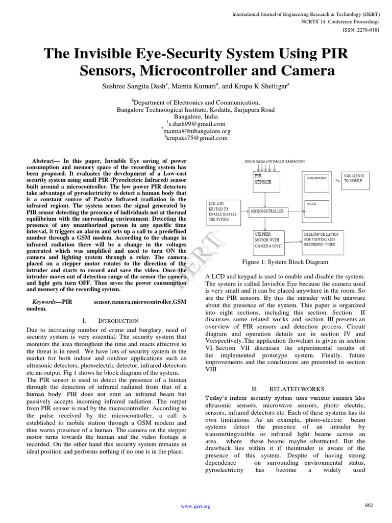 The Invisible Eye Security System Using Pir Sensors Microcontroller and ...