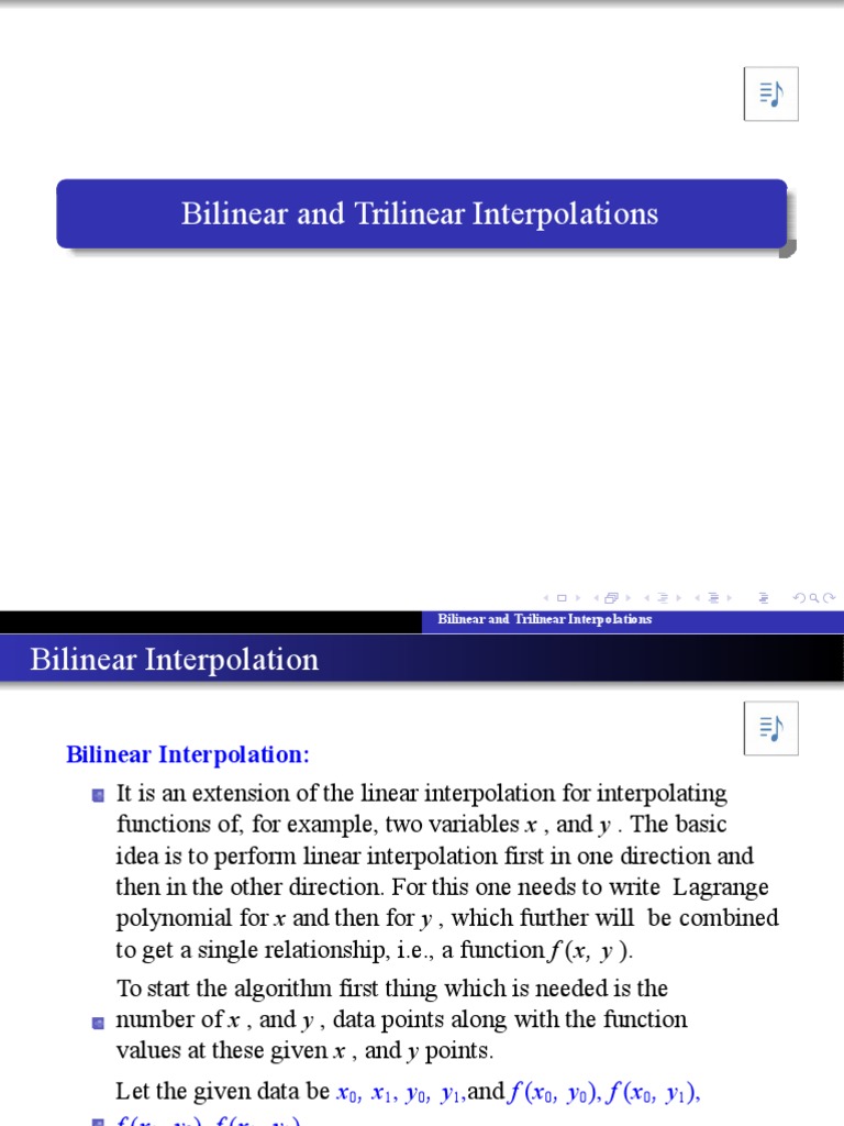 Bilinear and Trilinear Interpolation-Lecture With Audio | PDF | Interpolation | Mathematics