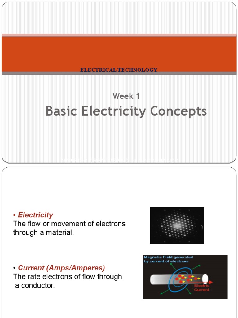 Basic Electricity Concepts: Week 1 | PDF | Electric Current ...