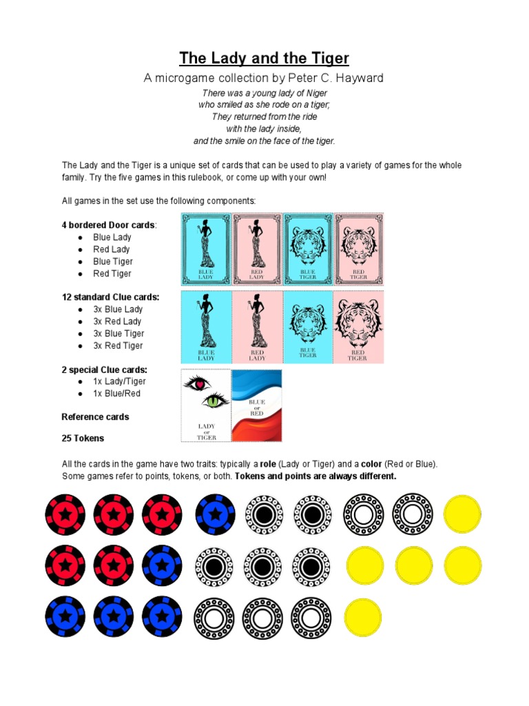 The Lady and The Tiger: A Microgame Collection by Peter C. Hayward ...
