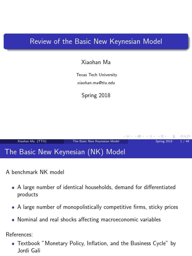 Basic New Keynesian Model Overview | PDF | New Keynesian Economics ...