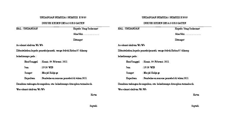 Undangan Pemuda | PDF