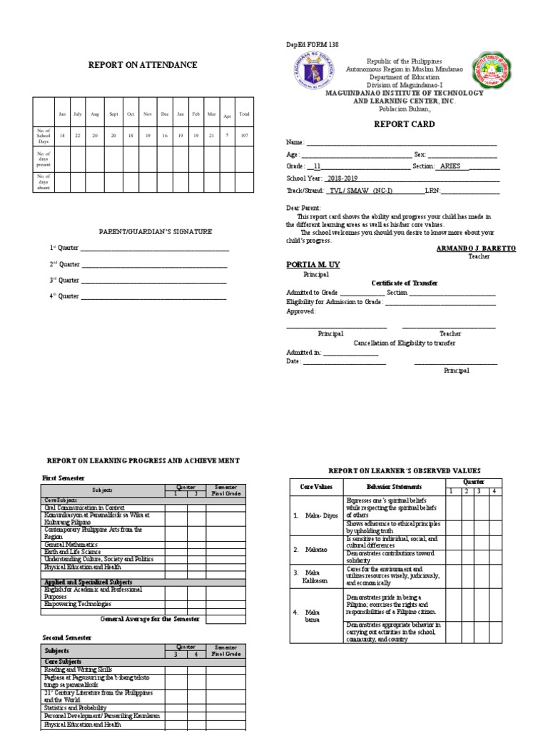 Report On Attendance | PDF | Value (Ethics) | Science