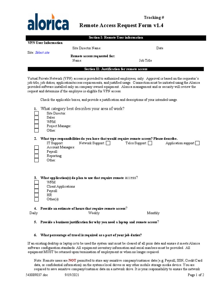 VPN Request Form | PDF | Virtual Private Network | Computer Network