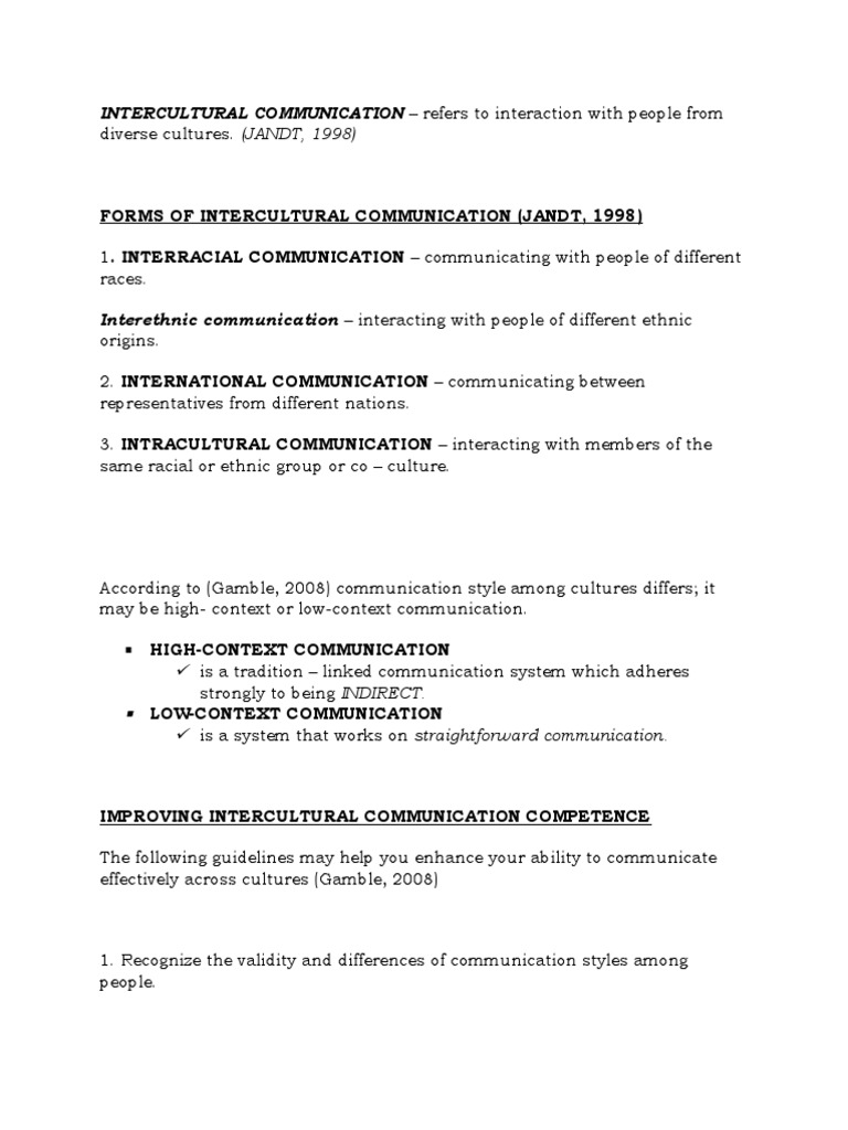 Intercultural Communication | PDF