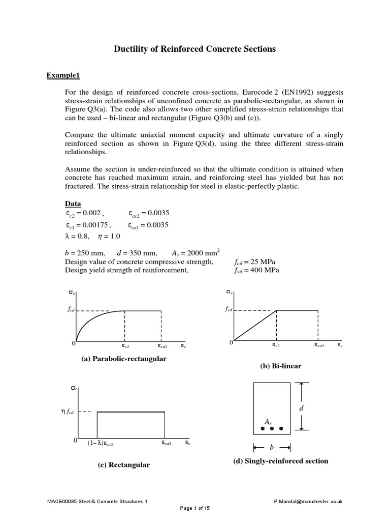 Ductility of Concrete Sections | PDF | Strength Of Materials ...