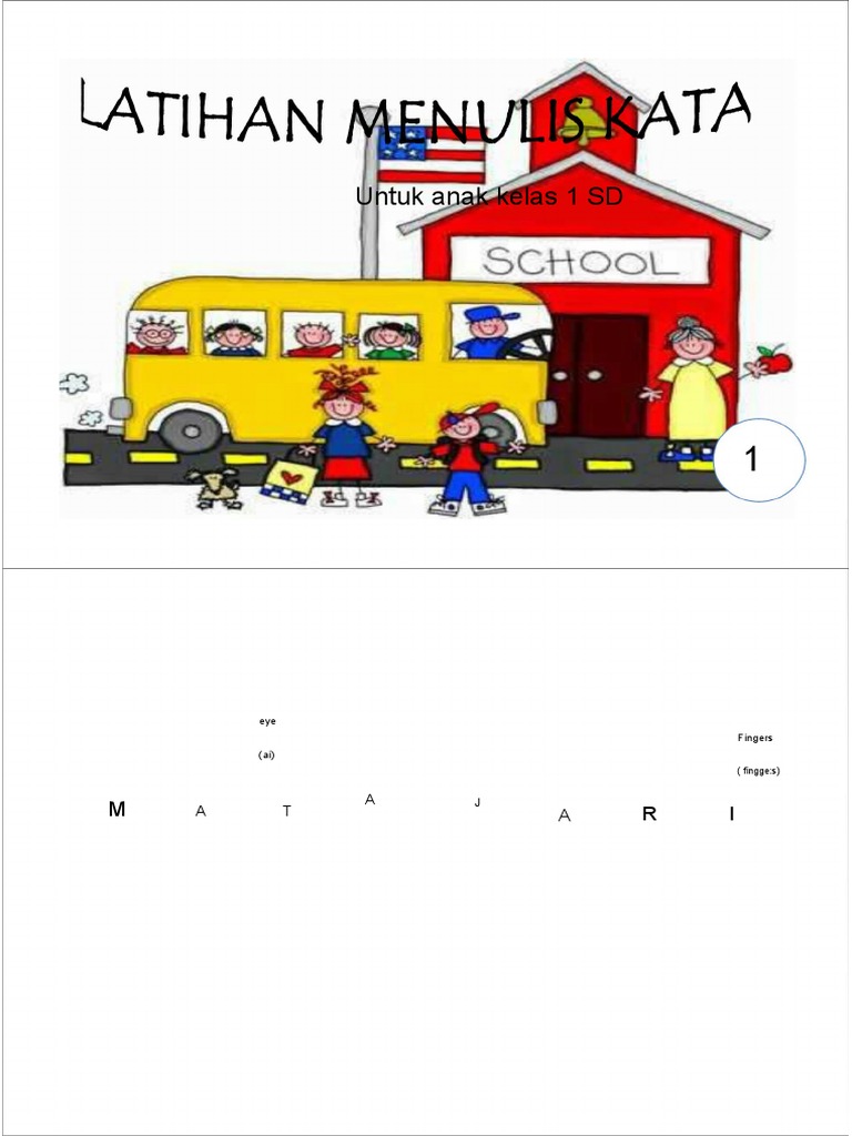 Latihan Menulis Kata Untuk Anak Kelas 1 SD | PDF