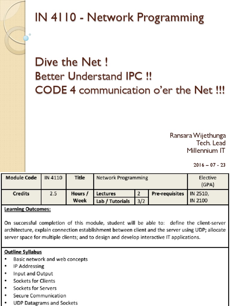 Lect01 - What Can A Network Program Do | Download Free PDF | Computer ...