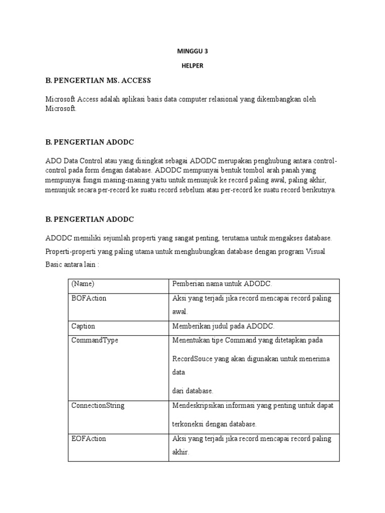 Panduan MS Access dan ADODC | PDF