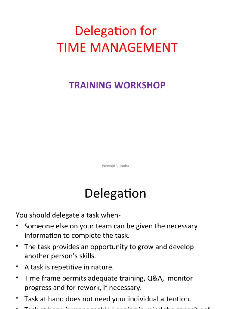 Effective Delegation in Time Management | PDF | Neuropsychological ...