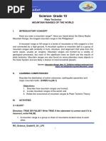 Science 10 Quarter 1 Module 1 Volcanoes Earthquakes and Mountain Ranges ...