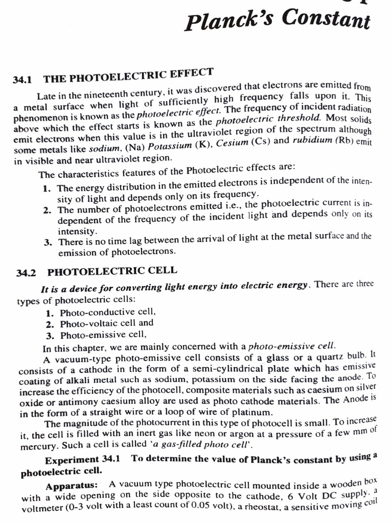 Expt. 3 Planck's Constant | PDF | Photoelectric Effect | Band Gap