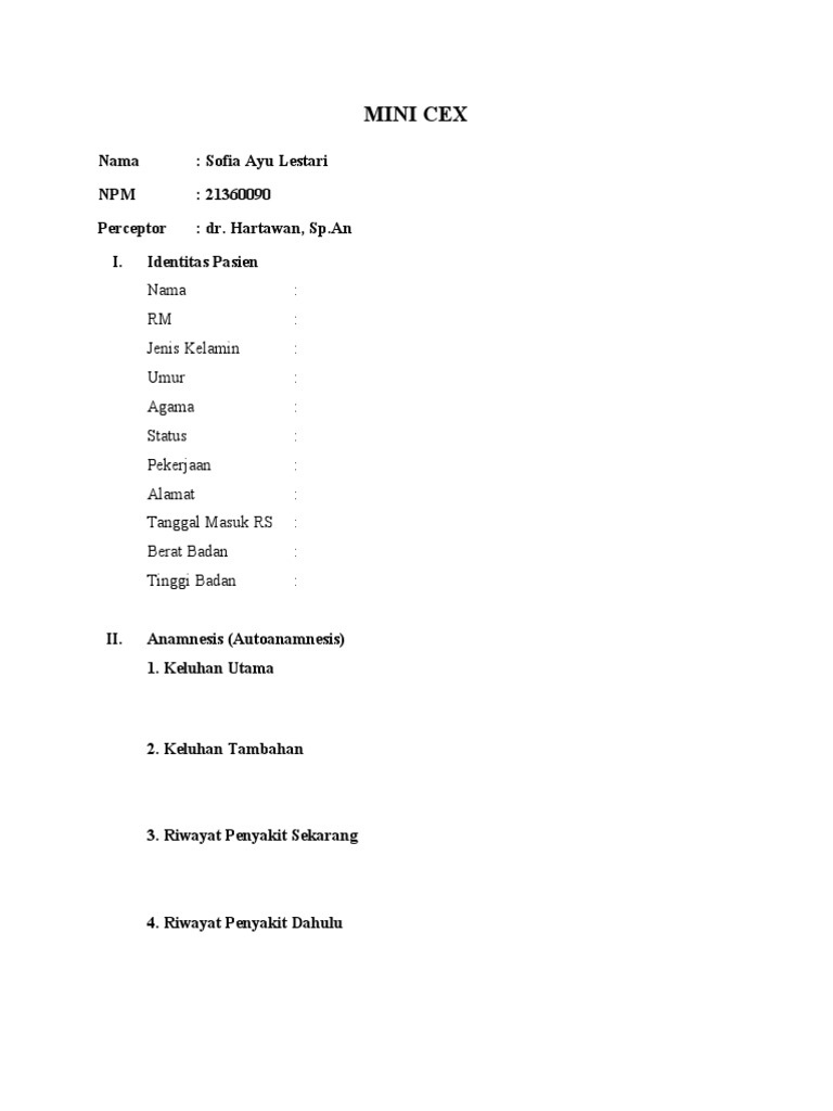 Mini Cex Latihan I | PDF