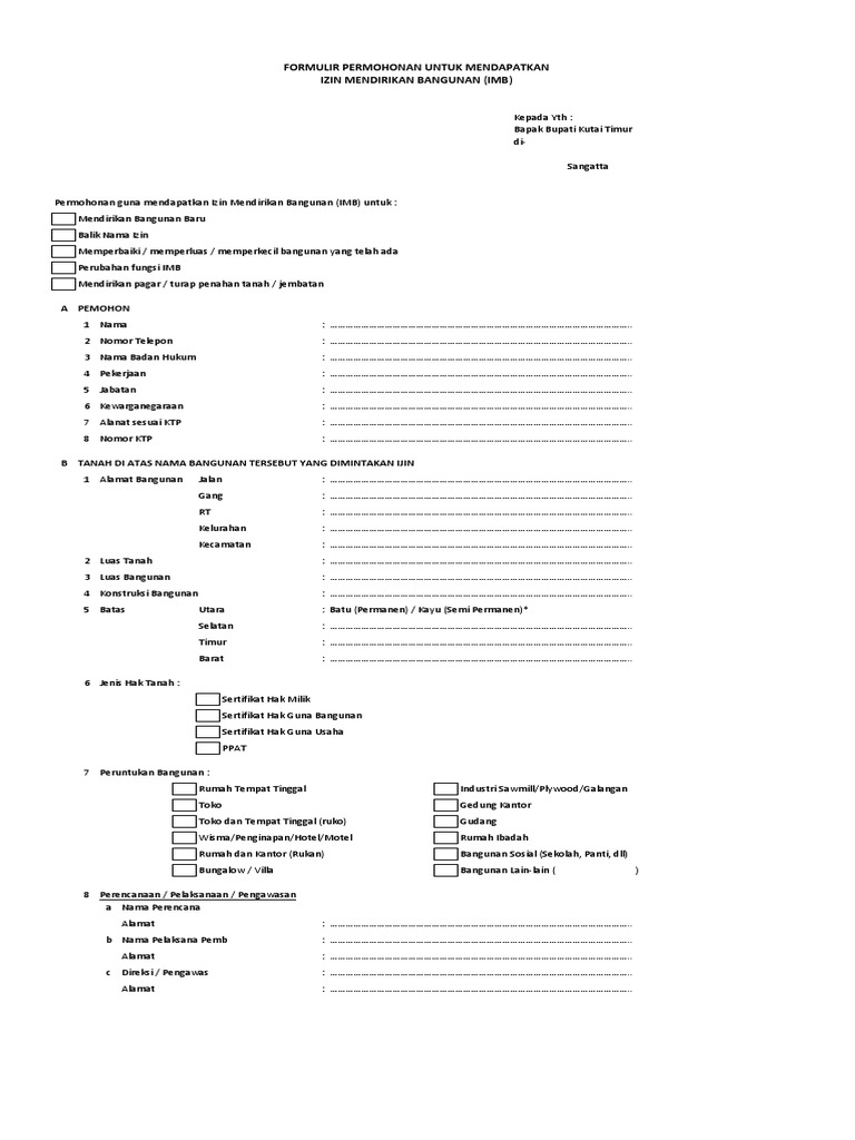 Syarat IMB Kuker | PDF