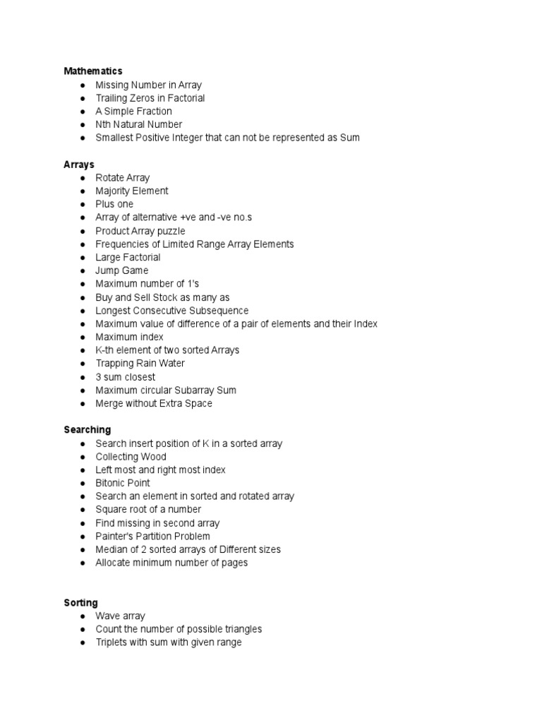 Must Do Coding Syllabus For Working Professionals and Final Year ...