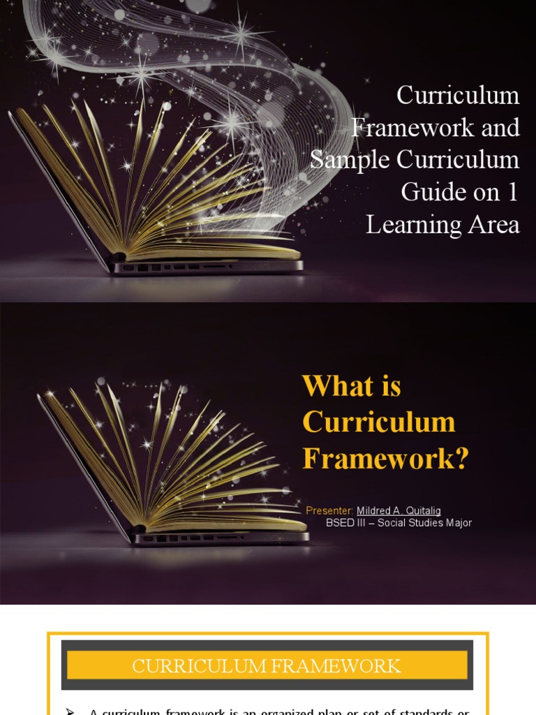 Curriculum Framework and Sample Curriculum Guide On 1 Learning Area ...