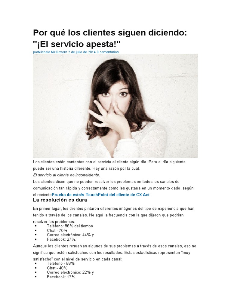 Why Customers Still Say Service Stink (1) .En - Es | PDF | Chat en ...