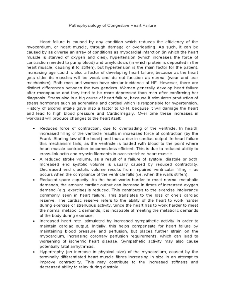 Pathophysiology of Congestive Heart Failure Narrative | PDF | Heart ...