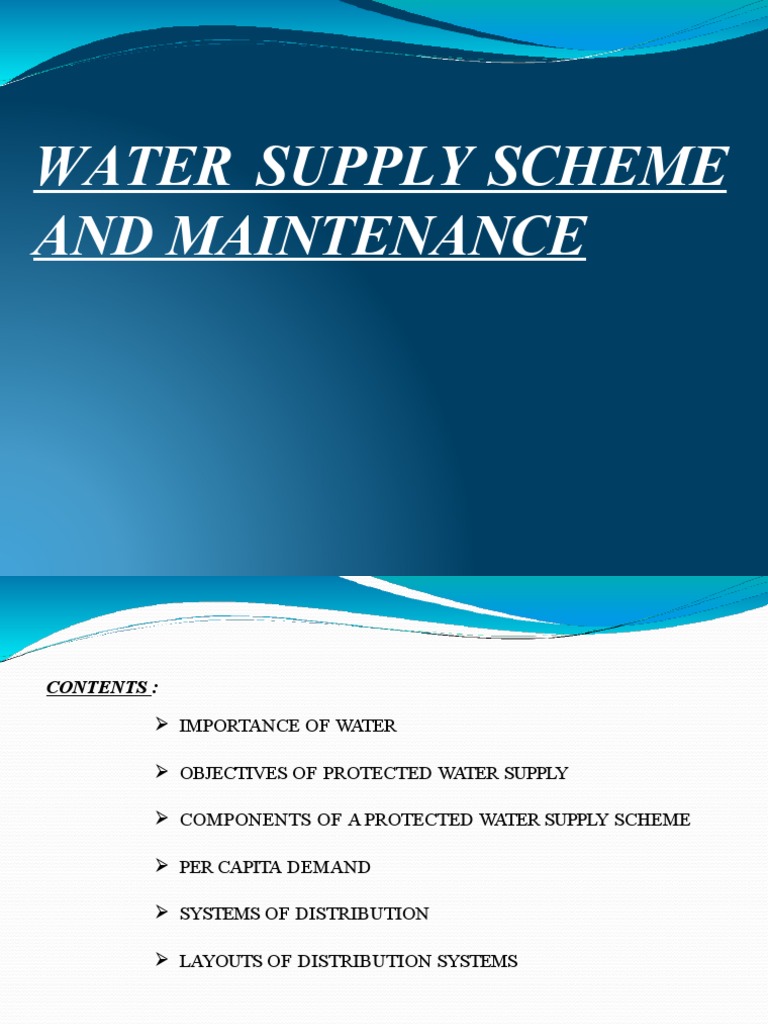 Water Supply Scheme and Maint | PDF | Water | Water Supply