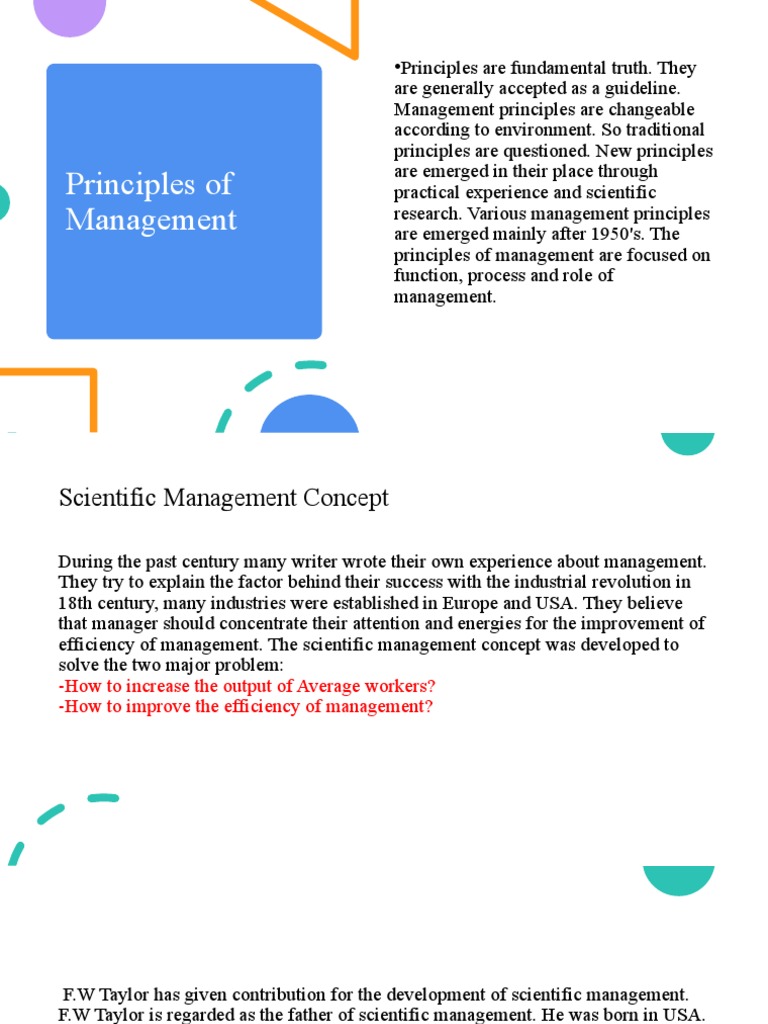 Principles of Management Overview | PDF | Bureaucracy | Employment