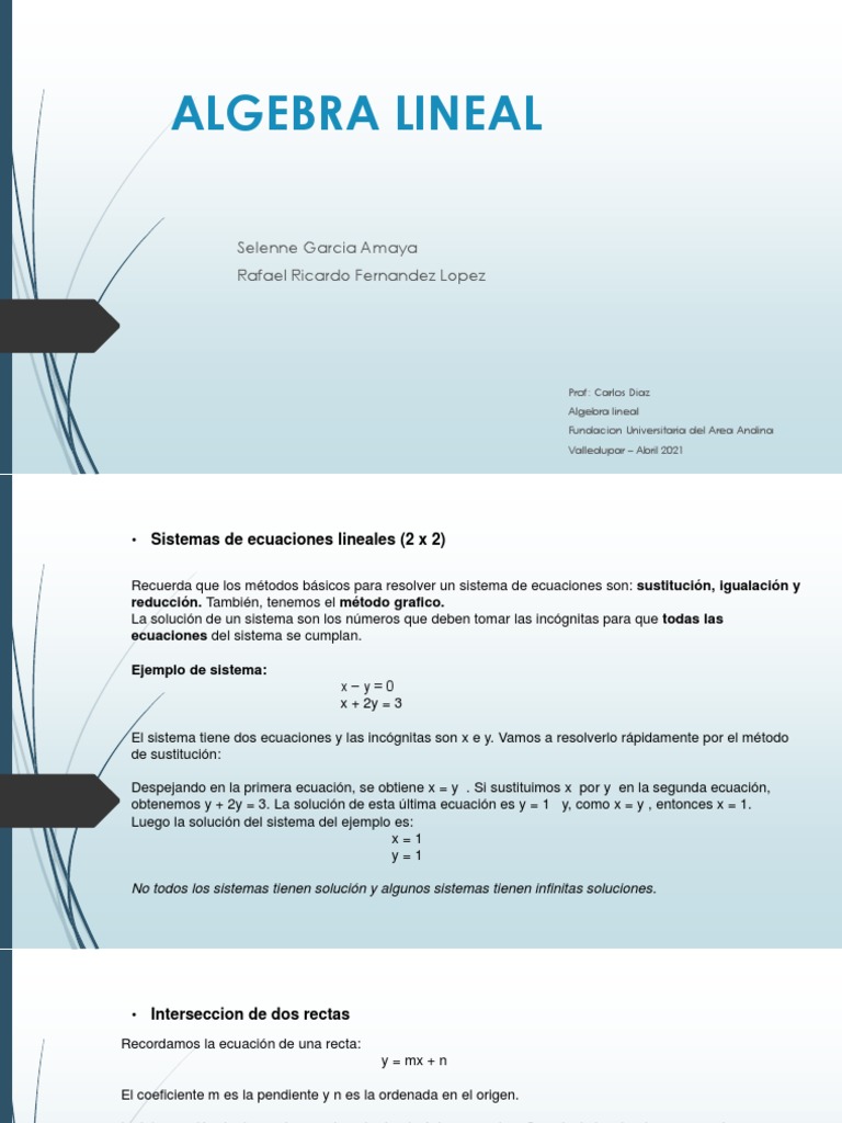 Algebra Lineal - Resolucion de Sistemas Lineales - SGarcia - RFernandez ...