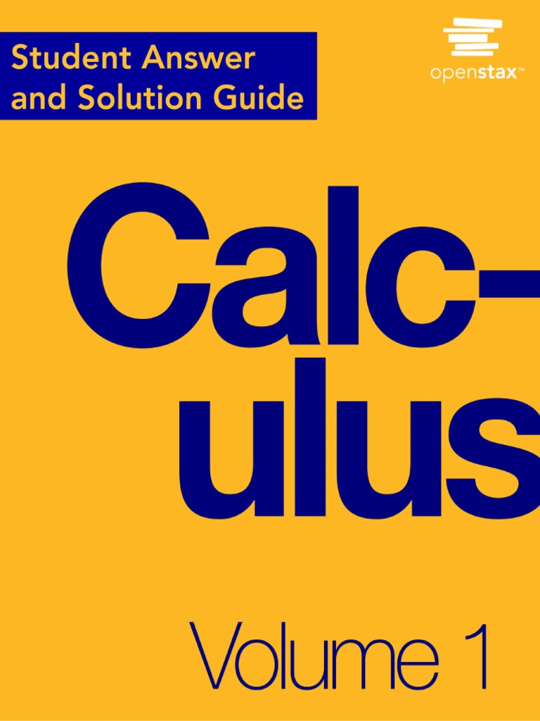 Openstax Calculus Volume 1 Student Answer and Solution Guide | PDF | Function (Mathematics ...