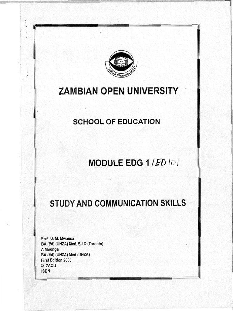 Ed 101 Study & Communication Skills Module Edg 1 | PDF | Essays | Books