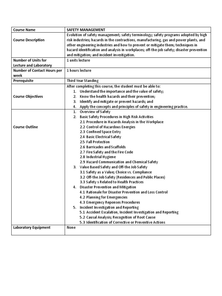 Safety Management | PDF | Emergency Management | Safety