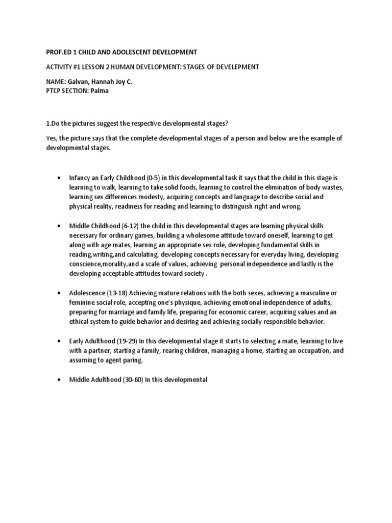 Prof - Ed 1 Child and Adolescent Development | PDF