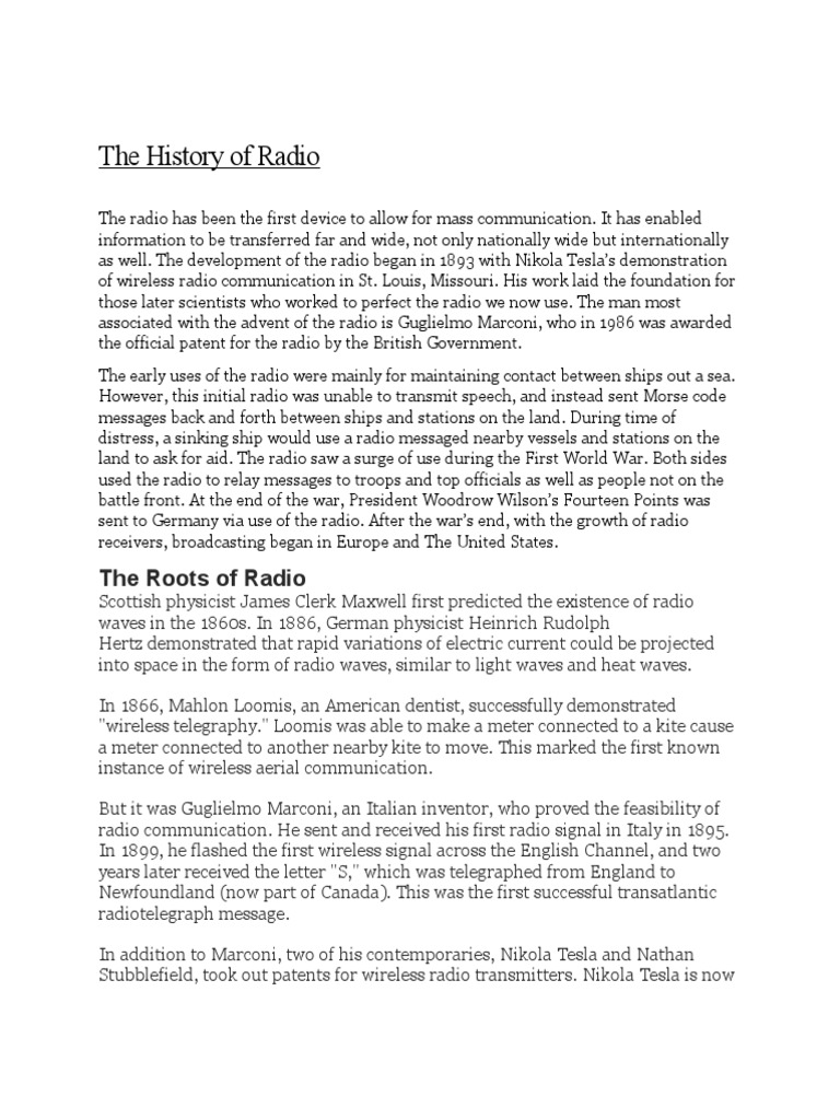 The History of Radio | PDF | Radio | Communication