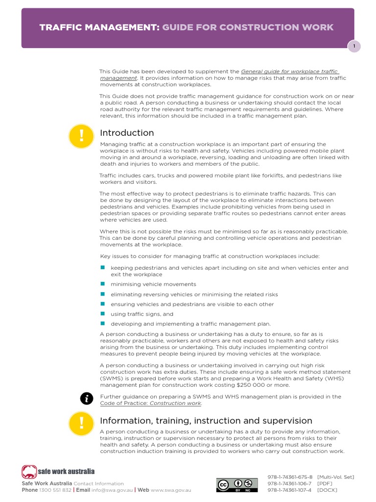 Traffic Management Guide Construction Work | PDF | Traffic ...