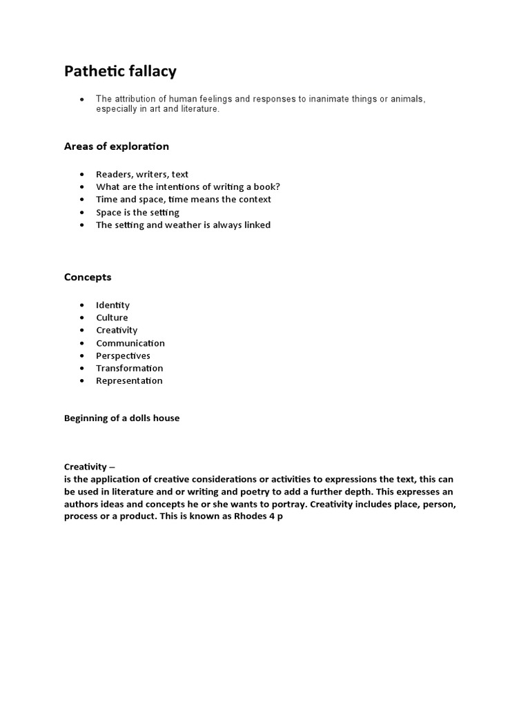 Pathetic Fallacy | PDF