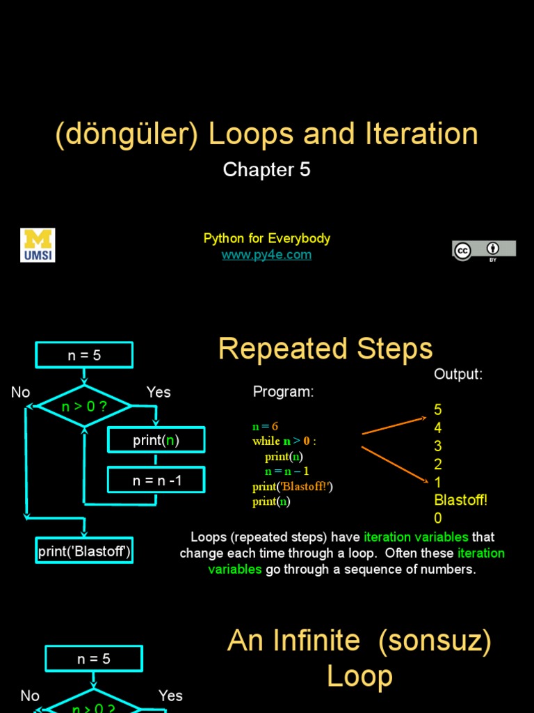 (Döngüler) Loops and Iteration: Python For Everybody | PDF | Control Flow | Iteration