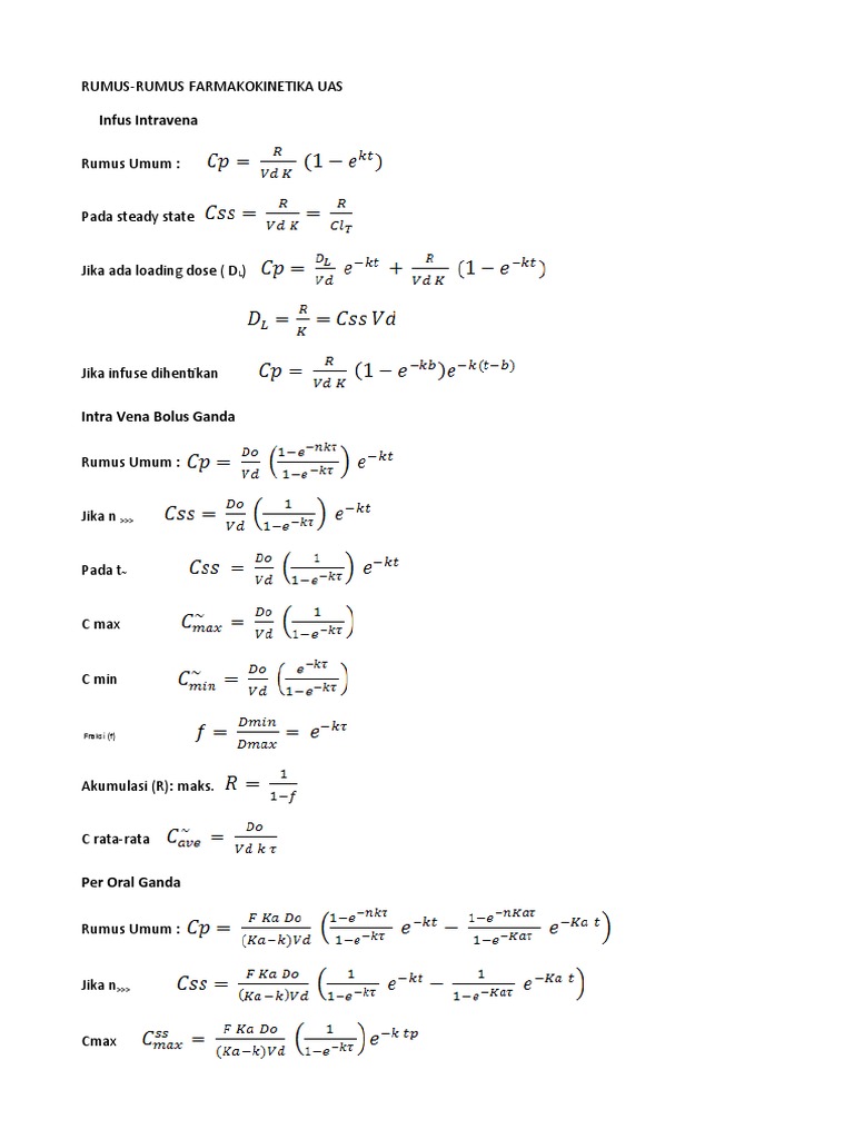 RUMUS Farmakokinetik | PDF