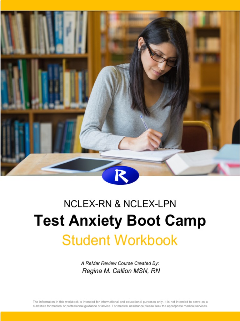 Test Anxiety NCLEX Boot Camp Student Workbook | PDF | National Council ...