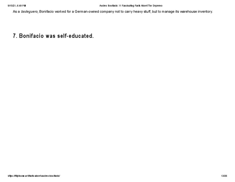 Andres Bonifacio - 11 Fascinating Facts About The Supremo.13 | PDF