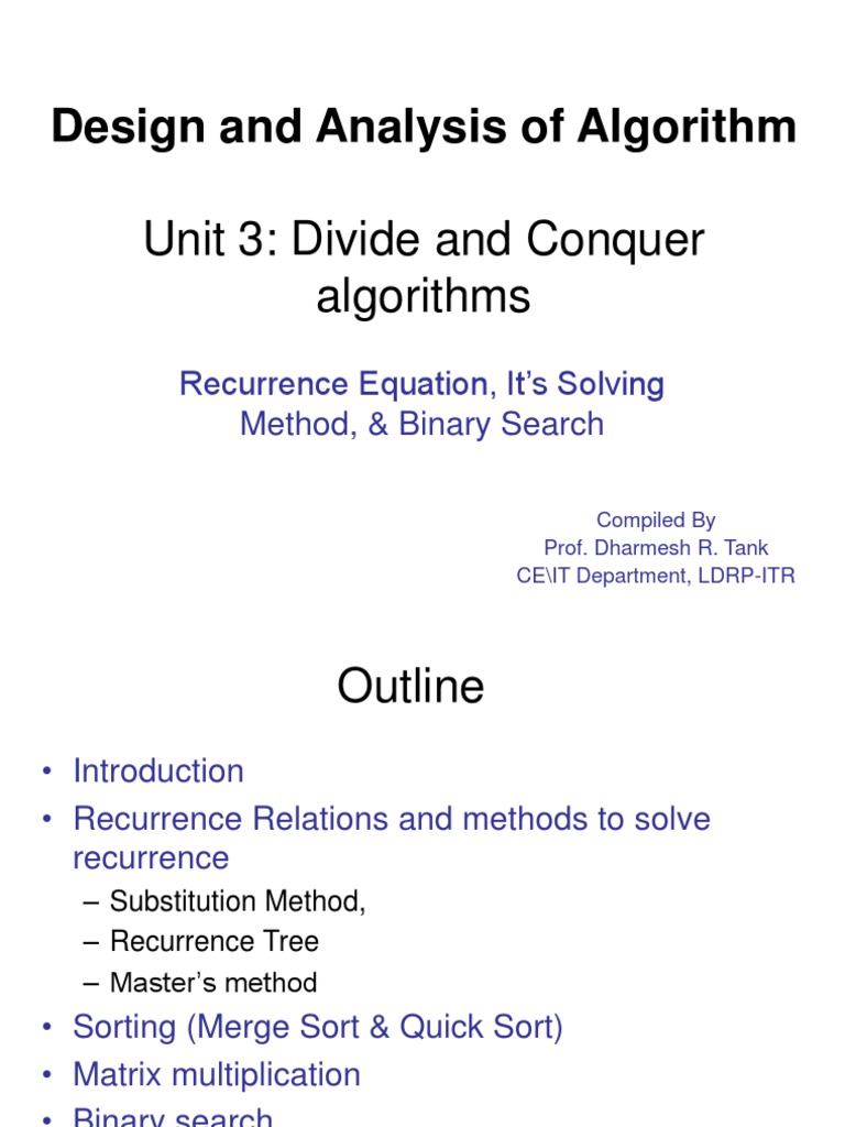 Unit 3.1 Recurrence Method | PDF | Mathematics | Mathematical Objects