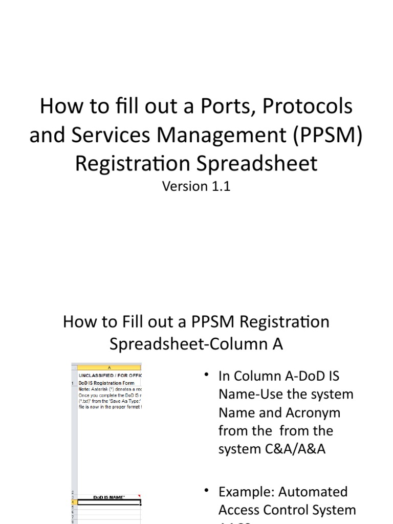 How To Fill Out A Ports, Protocols and Services Management (PPSM ...