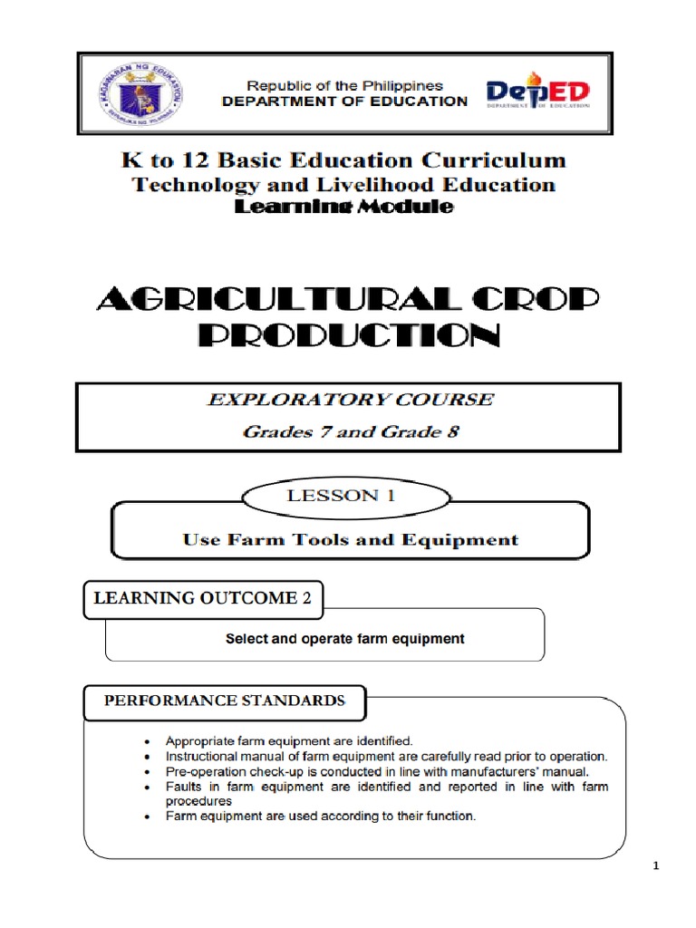 AGRI Module 1 | PDF | Agricultural Machinery | Tractor