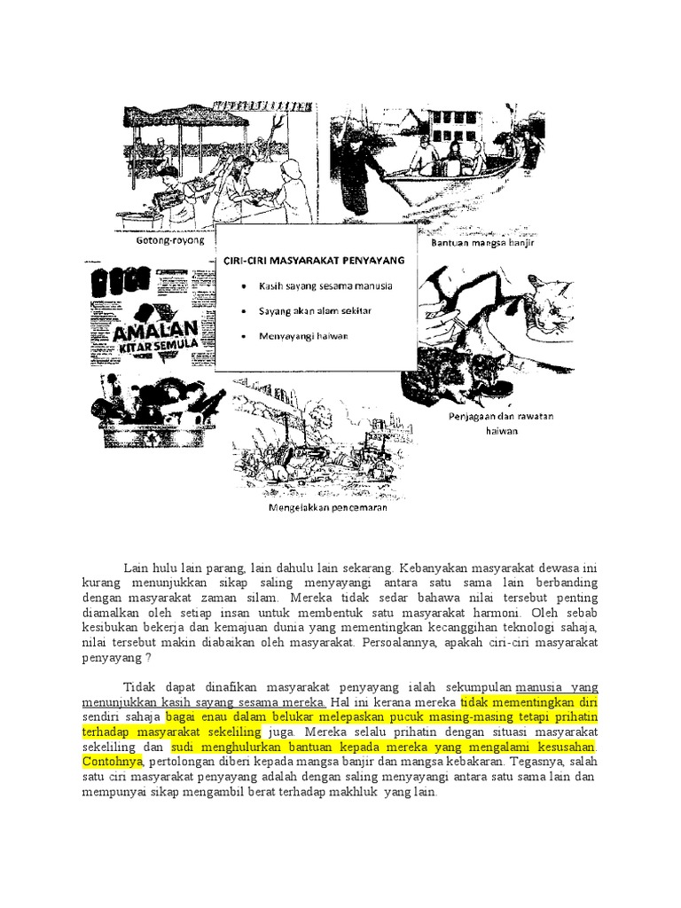 Ciri Ciri Masyarakat Penyayang | PDF