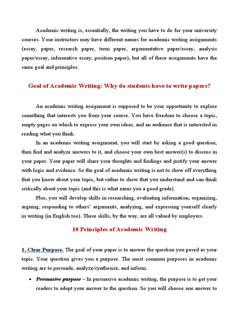 10 Principles of Academic Writing | Download Free PDF | Essays | Apa Style