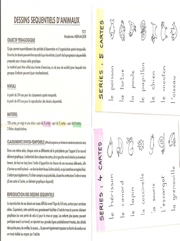 JOCATOP - Dessins Séquentiels d' Animaux C2 C3 | PDF