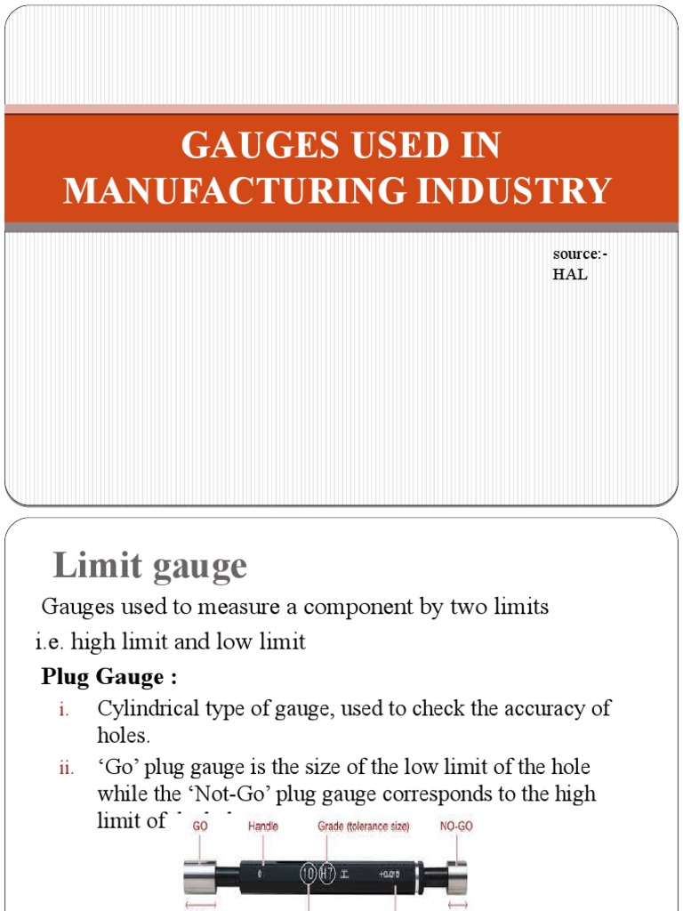Types of Gauges in Manufacturing | PDF