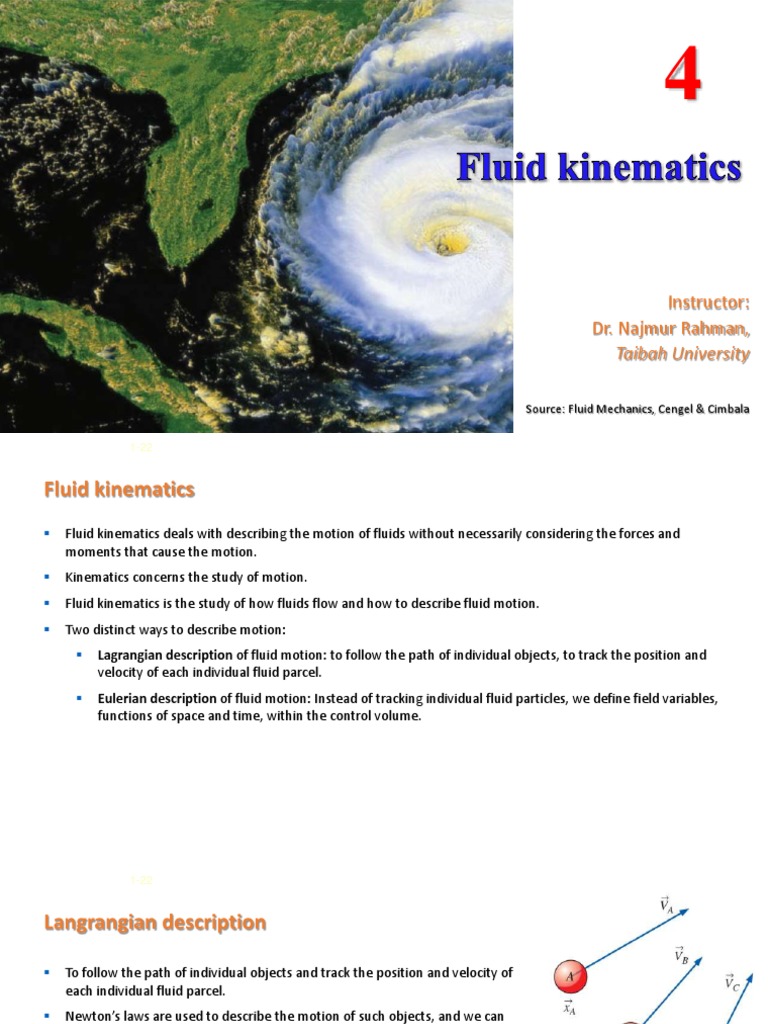 Fluid Kinematics: Lagrangian vs Eulerian | PDF | Continuum Mechanics | Fluid Dynamics