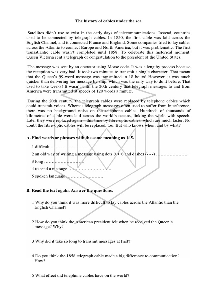 The History of Cables Under The Sea | PDF | Telegraphy | Service Industries