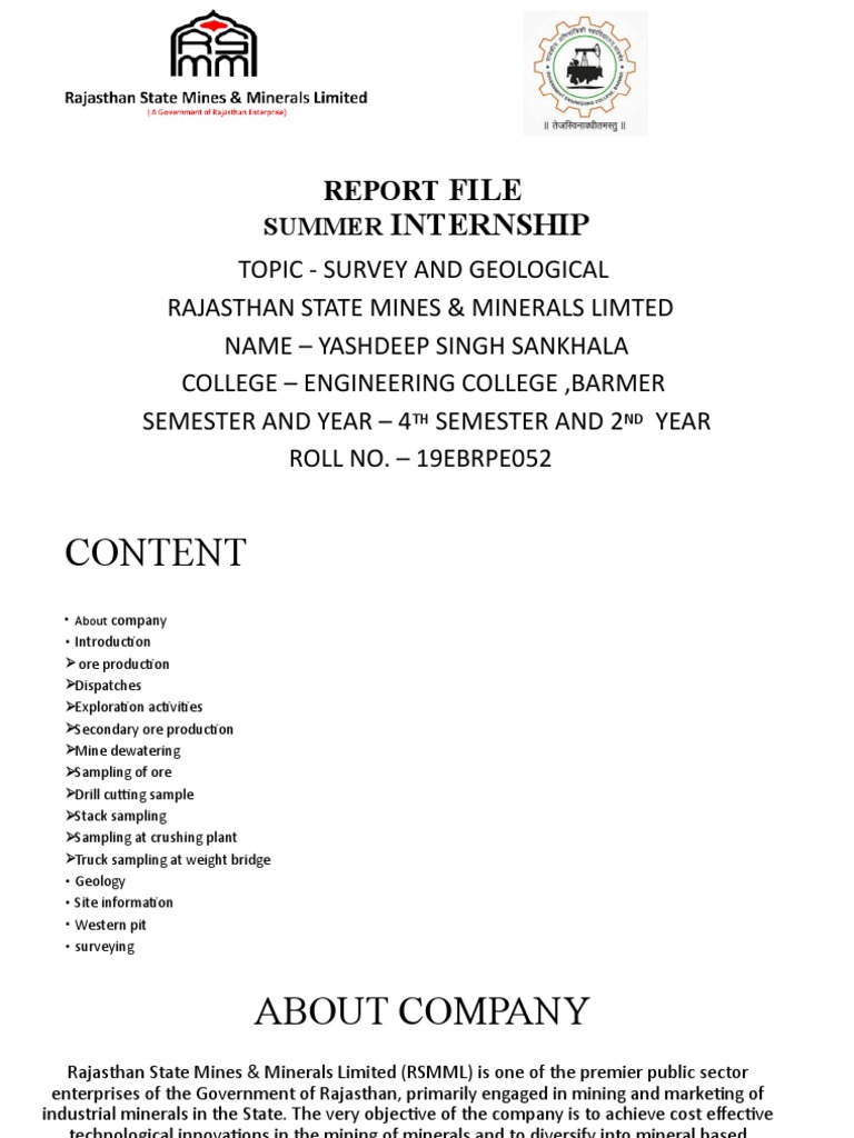 Report File Internship | PDF | Mining | Fault (Geology)