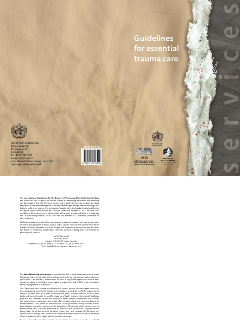 Guidelines For Essential Trauma Care (WHO, 2004) | PDF